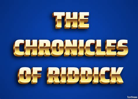 The Chronicles Of Riddick Text Effect And Logo Design Videogame