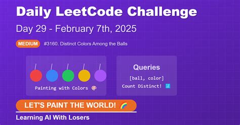 Leetcode 3160 Distinct Colors Among The Balls Learningaiwithlosers