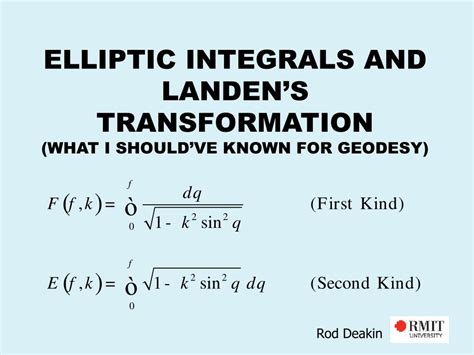 Ppt Elliptic Integrals And Landens Transformation What I Shouldve