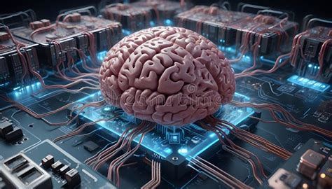 Realistic 3d Fusion Of Brain And Computer Biological Computing Neuro Processors Ai And Agi