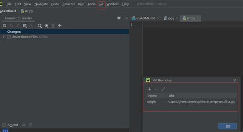 pycharm推送代码到仓库 sophietest 博客园