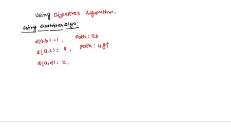 Solved 11 Use Dijkstras Algorithm To Find The Distance From A To Each Other Vertex In The