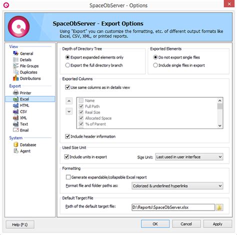 Spaceobserver Export Excel Better Disk Space Management