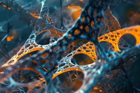 detailed view of abstract shapes representing a cellular structure