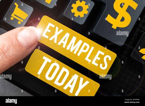 Conceptual Display Examples Word Written On Photo Sample Model To