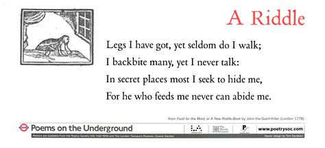 A Riddle Poems On The Underground