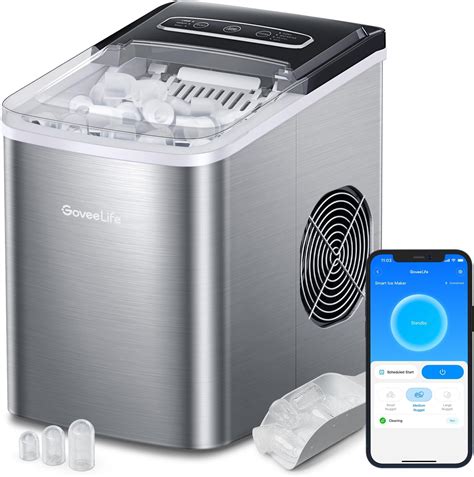 Amazon Com NutriChef Countertop Ice Maker Portable Ice Cube Machine Digital LCD Display