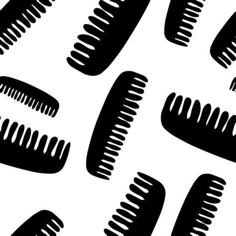 Premium Vector Seamless Pattern Comb Tool For Combing Hair