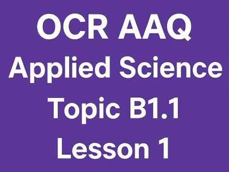 Ocr Aaq F180 Biology B1 1 Lesson 1 Cell Ultrastructure Teaching Resources