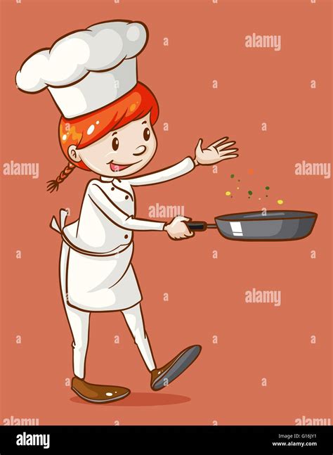 Girl With Pan Stock Vector Images Alamy