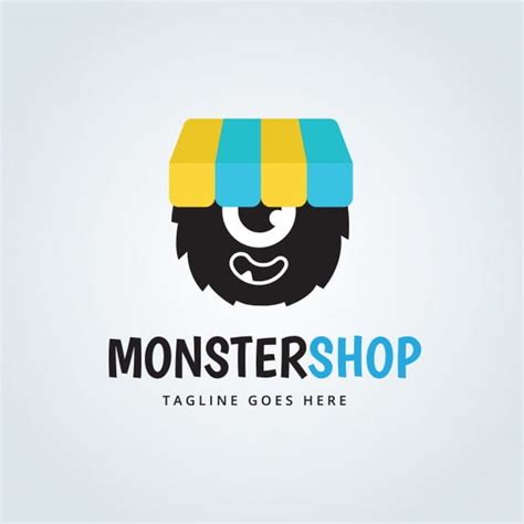 귀여운 몬스터 로고 디자인 Eps Uidownload