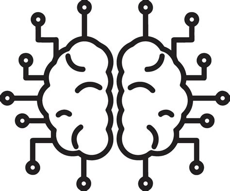 Artificial Intelligence Icon Symbol Vector Image Illustration Of The Brain Robot Learning Human