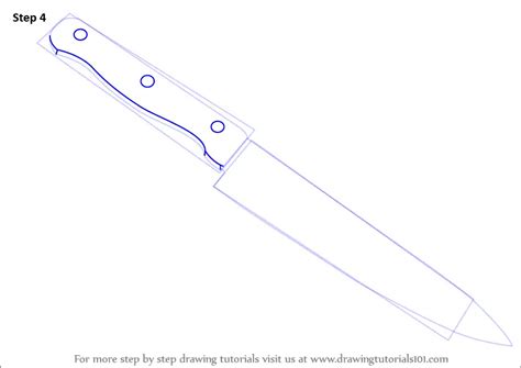 Learn How To Draw A Kitchen Knife Everyday Objects Step By Step Drawing Tutorials
