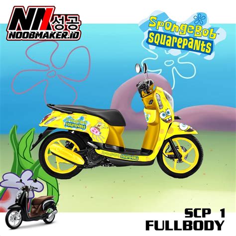 Jual SCP 1 DECAL STICKER SCOOPY FI 2013 2014 2015 2016 SPONGEBOB FULLBODY Shopee Indonesia