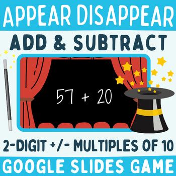Add Subtract Base Ten Place Value Two Digit Numbers Appear Disappear