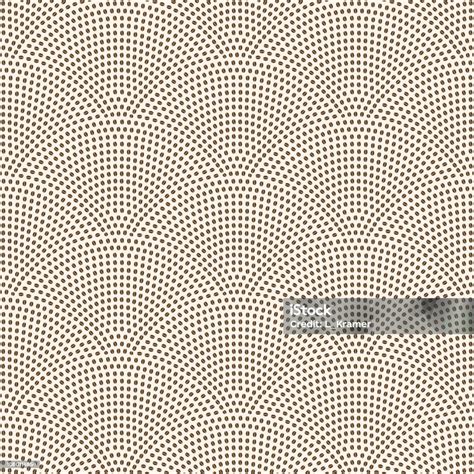 벡터 기하학 물고기 규모 레이아웃 추상 원활한 물결 패턴입니다 밝은 베이지색 배경에 갈색 플랫 양식된 커피 콩 실루엣 팬 모양 커피 사금 종이 페이지 채우기 메뉴 장식 포장