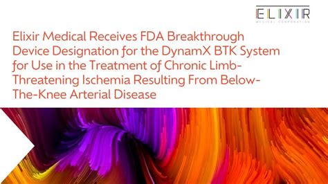 Alex Nepogodiev On Linkedin Elixir Medical Receives Fda Breakthrough Device Designation For The