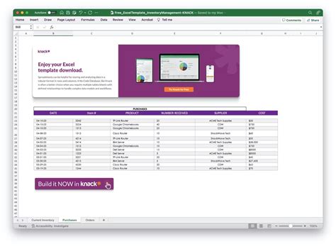 Free Inventory Template Excel Spreadsheets Knack