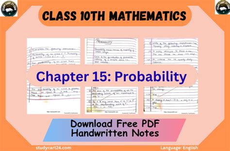 Chapter 15 Probability Class 10 Handwritten Notes Pdf Free