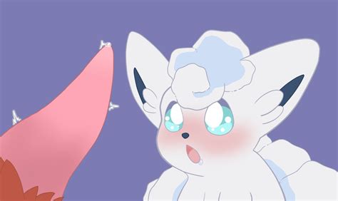 Rule 34 81yffulfmm Alolan Form Alolan Vulpix Ambiguous Gender Blue Background Blue Nose Blush