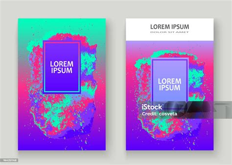 네온 보석 예술 커버 디자인입니다 유체 홀로그램 그라데이션 폭발 스플래시 질감 배경입니다 유행 창조적인 서식 파일 벡터 보고서 카탈로그 책자 플라이어 제품 커버 광고에 대한
