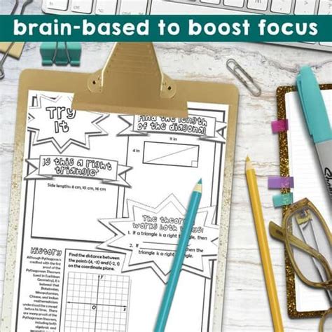 Pythagorean Theorem Doodle Notes Geometry Guided Interactive Notes