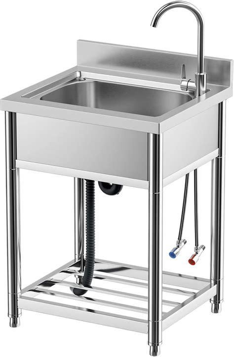Free Standing Stainless Steel Single Bowl Commercial Restaurant Kitchen
