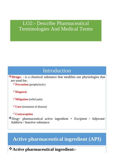 Dscribing Pharmaceutical Terminologies Introduction Pdf