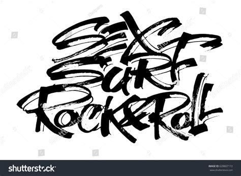 Sex Surf Rocknroll Modern Calligraphy Hand Stock Vector Royalty Free 628807172 Shutterstock
