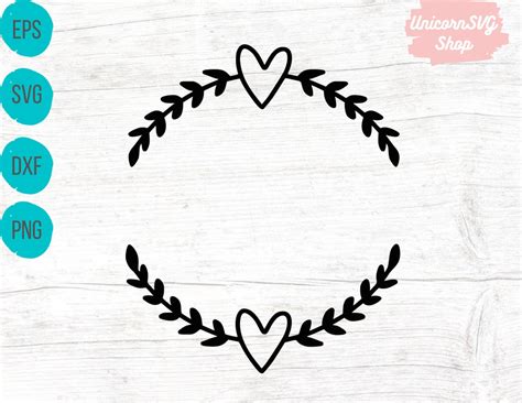 Heart Border Svg Wreath Svg Flower Svg Spring Svg Floral Svg Floral