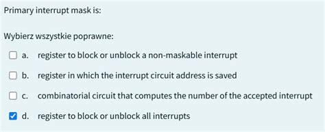 Primary Interrupt Mask Iswybierz Wszystkie