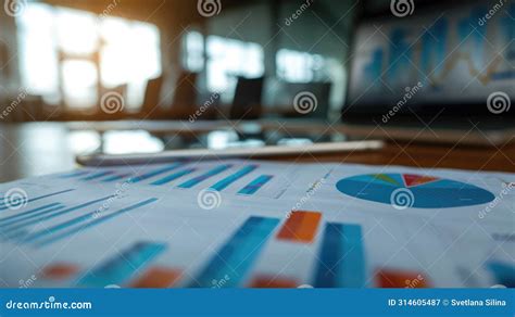 Meeting Table With Pie Charts And Bar Graphs Focusing On Capital Distribution Planning Capital