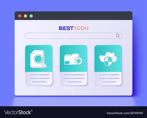 Set Document Folder With Star Document Royalty Free Vector
