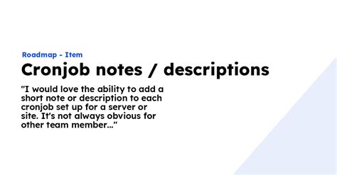 Cronjob Notes Descriptions Ploi Roadmap