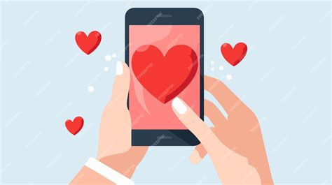 Premium Vector A Person Holding A Phone With Hearts And A Heart On