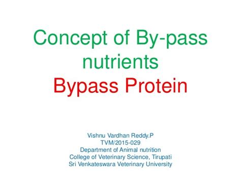 Concept Of Bypass Protein