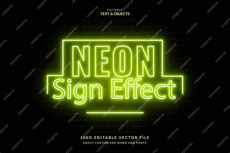 편집 가능한 일러스트레이터 네온 효과 프리미엄 벡터