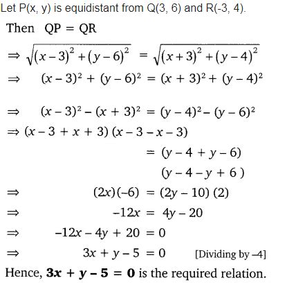 Find A Relation Between X And Y Such That The Point X Y Is