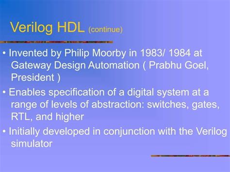Basics Of Verilog Ppt Programming Languages Computing