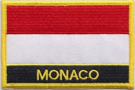 Monaco Flag Rectangular Embroidered Patch Etsy