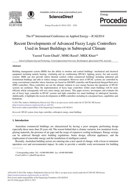 Pdf Recent Developments Of Advanced Fuzzy Logic Controllers Used In Smart Buildings In