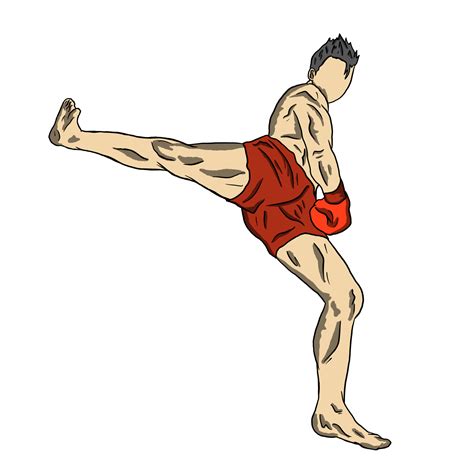 Illustration Silhouette Muay Thai Fighter 22010715 Png