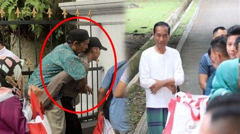 Sosok Bripda Tegar Rela Gendong Kakek Kakek Saat Antre Sembako Jokowi