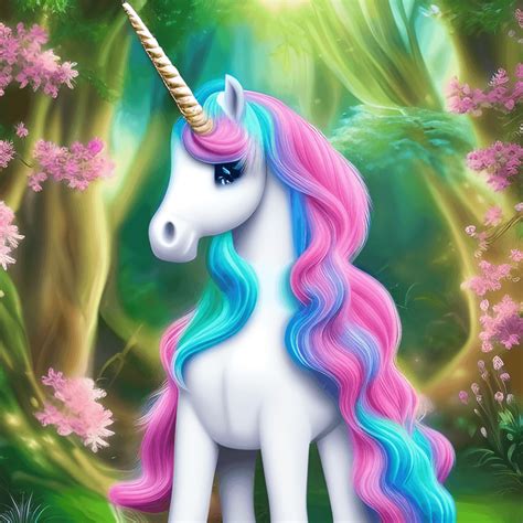 The Most Beautiful Unicorn In A Magic Forest · Creative Fabrica