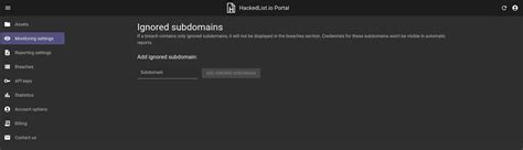 Monitoring Settings Documentation