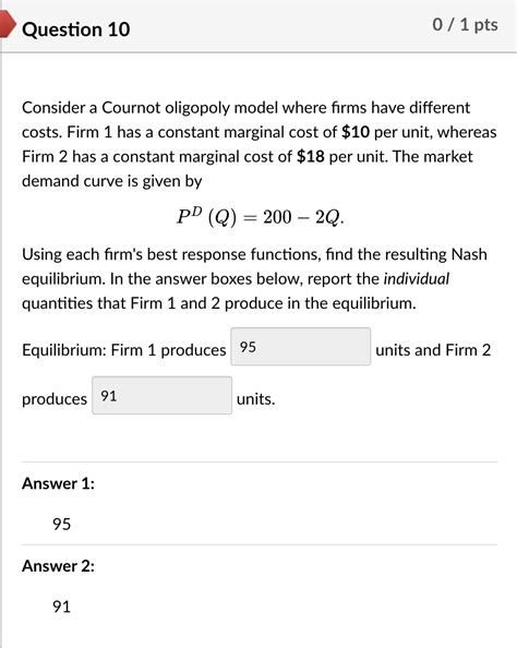 Solved Consider A Cournot Oligopoly Model Where Firms Have