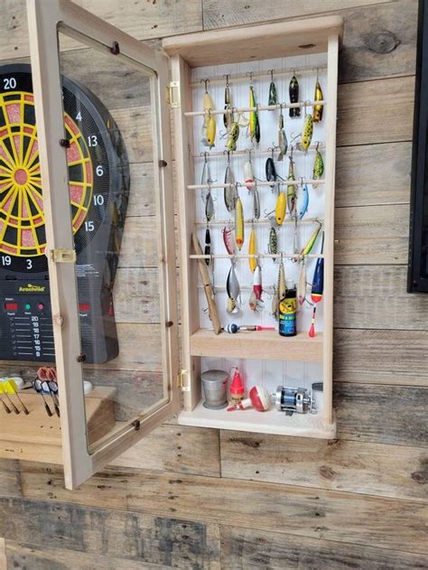 Fishing Lure Reel Display Cabinet Holds Over 50 Lures Constructed In