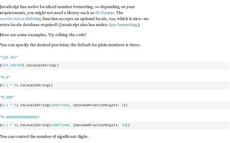 Number Formatting Mike Bostock Observable