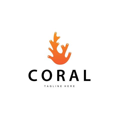 Coral Logo Underwater Seaweed Plant Simple Template Design Marine