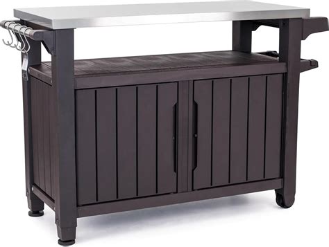 Keter Xl Rolling Bar Cart Outdoor Patio Furniture Resin Wicker Serving